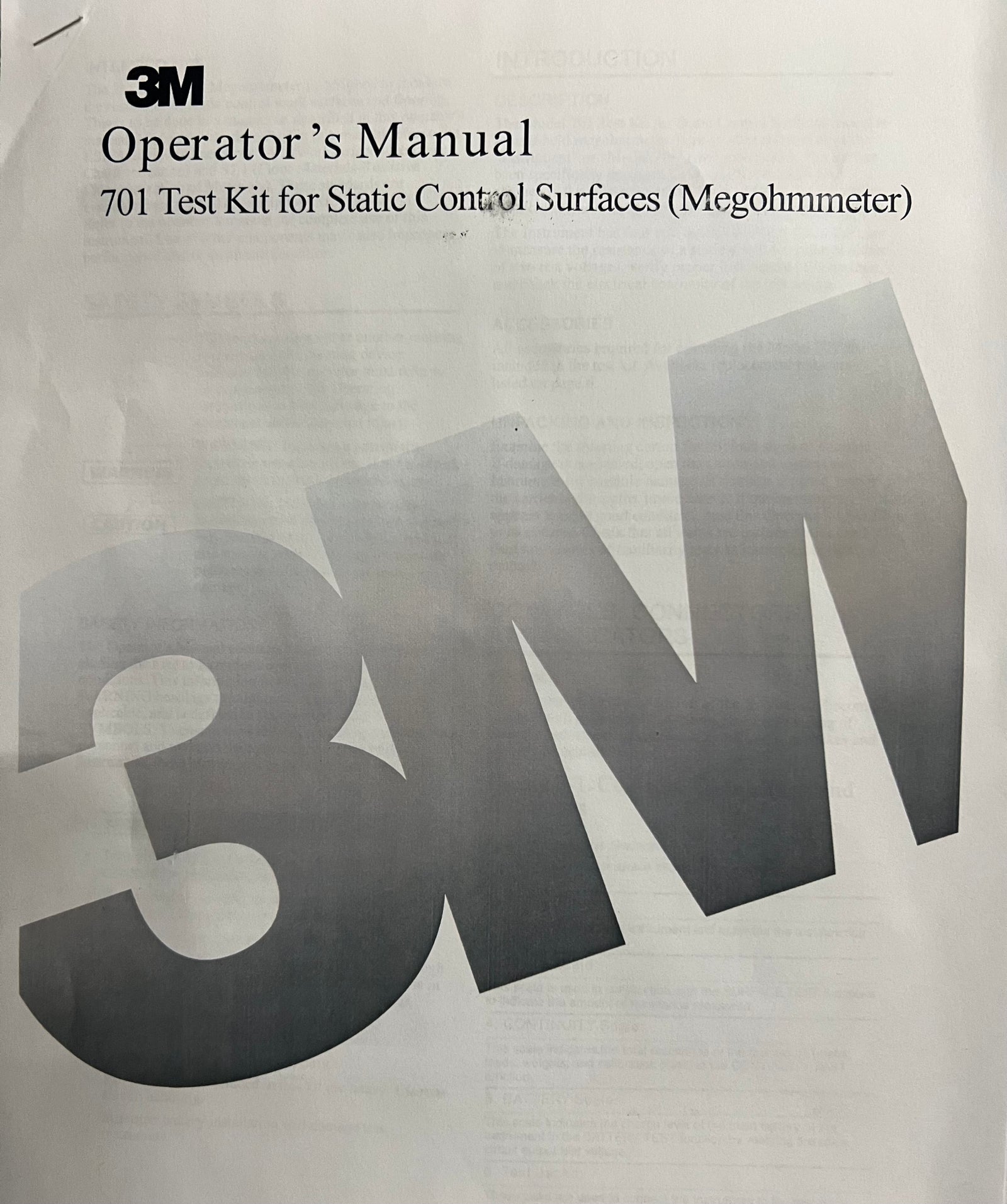 3M 701 Megohmeter Test kit for Static control surfaces