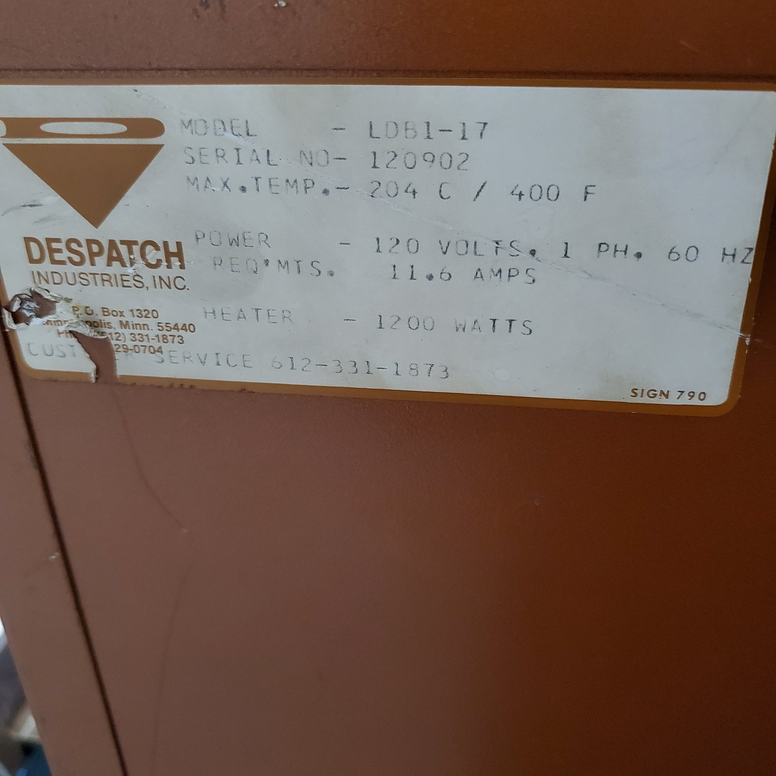 Despatch LDB1-17 Benchtop bake / lab oven